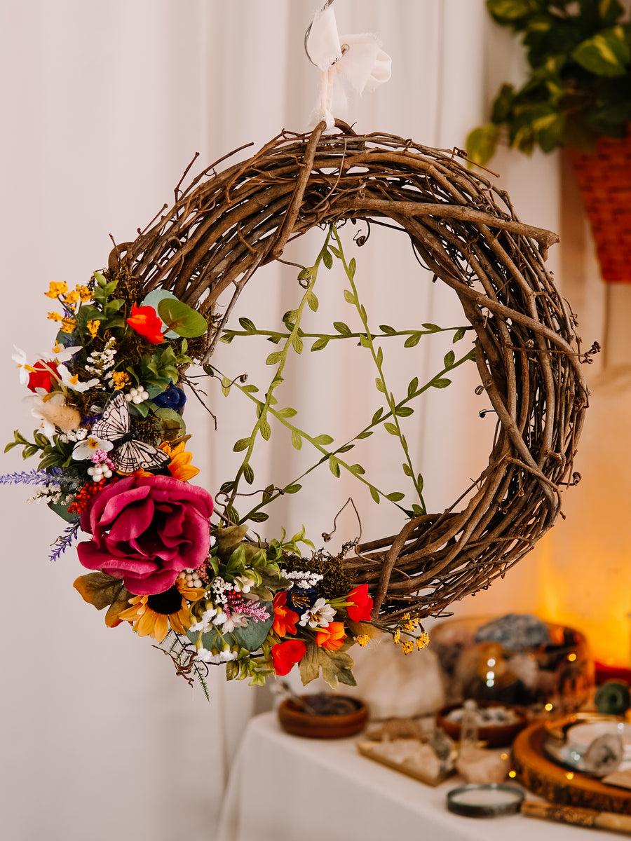 Solstice Pentacle Wreath (14 inch) – Twig And Stone